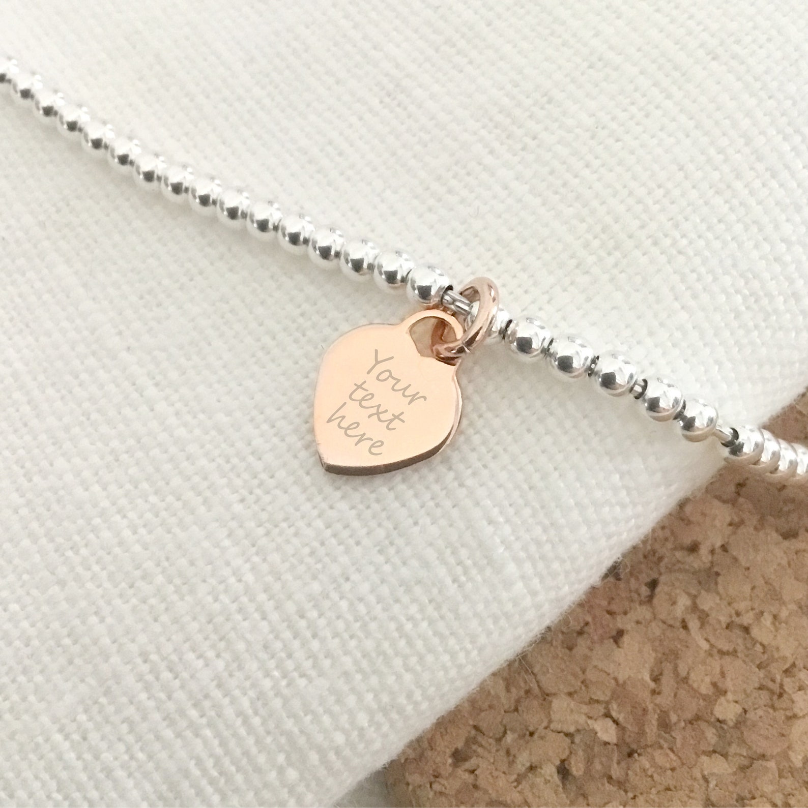 Sterling Silver Ball Bracelet With Clasp Engraved Dainty - Etsy UK