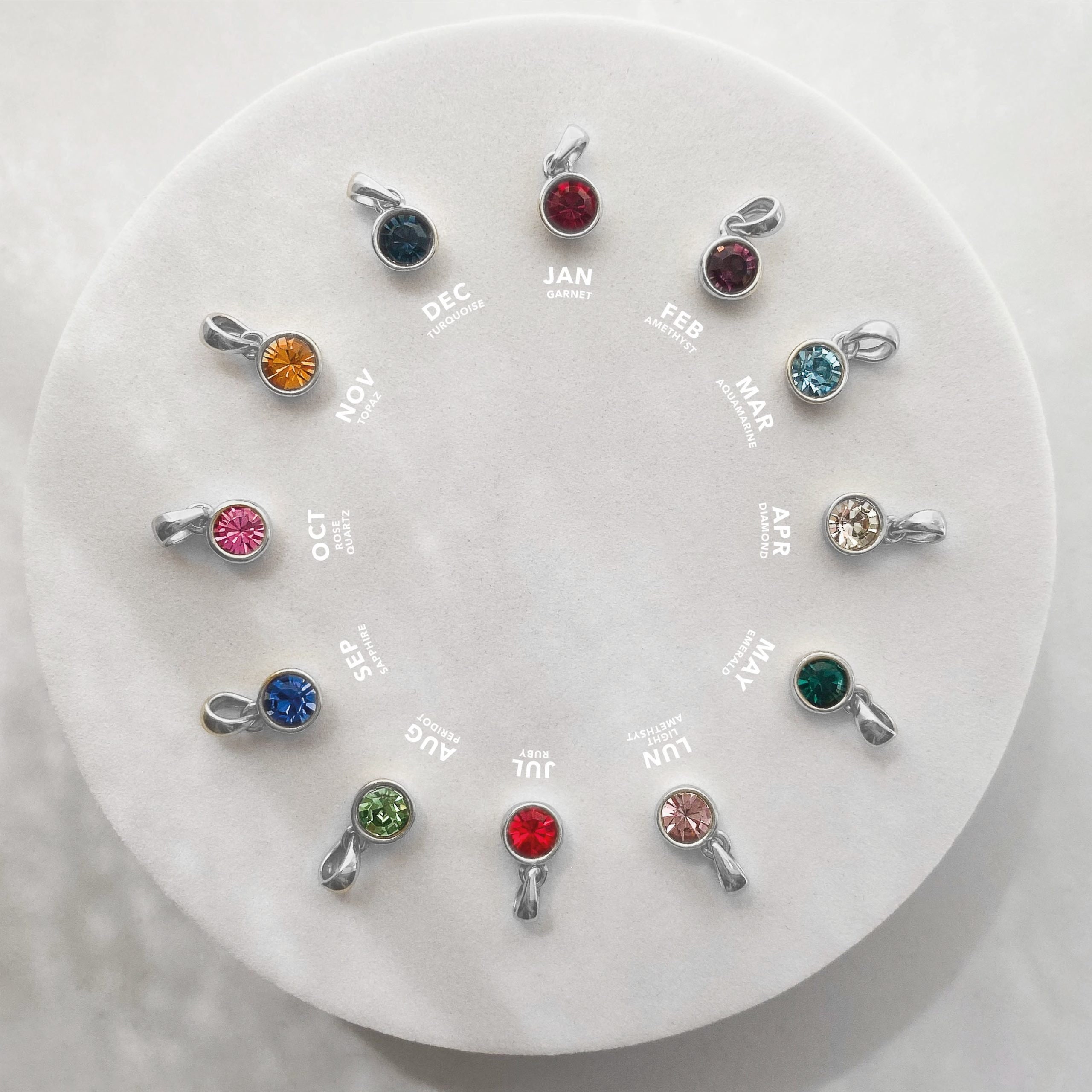 Sterling Silver Birthstone Charm Etsy
