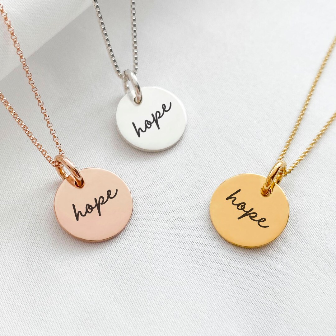 Create Your Own - Engraved Hope Affirmation Necklace - Etsy