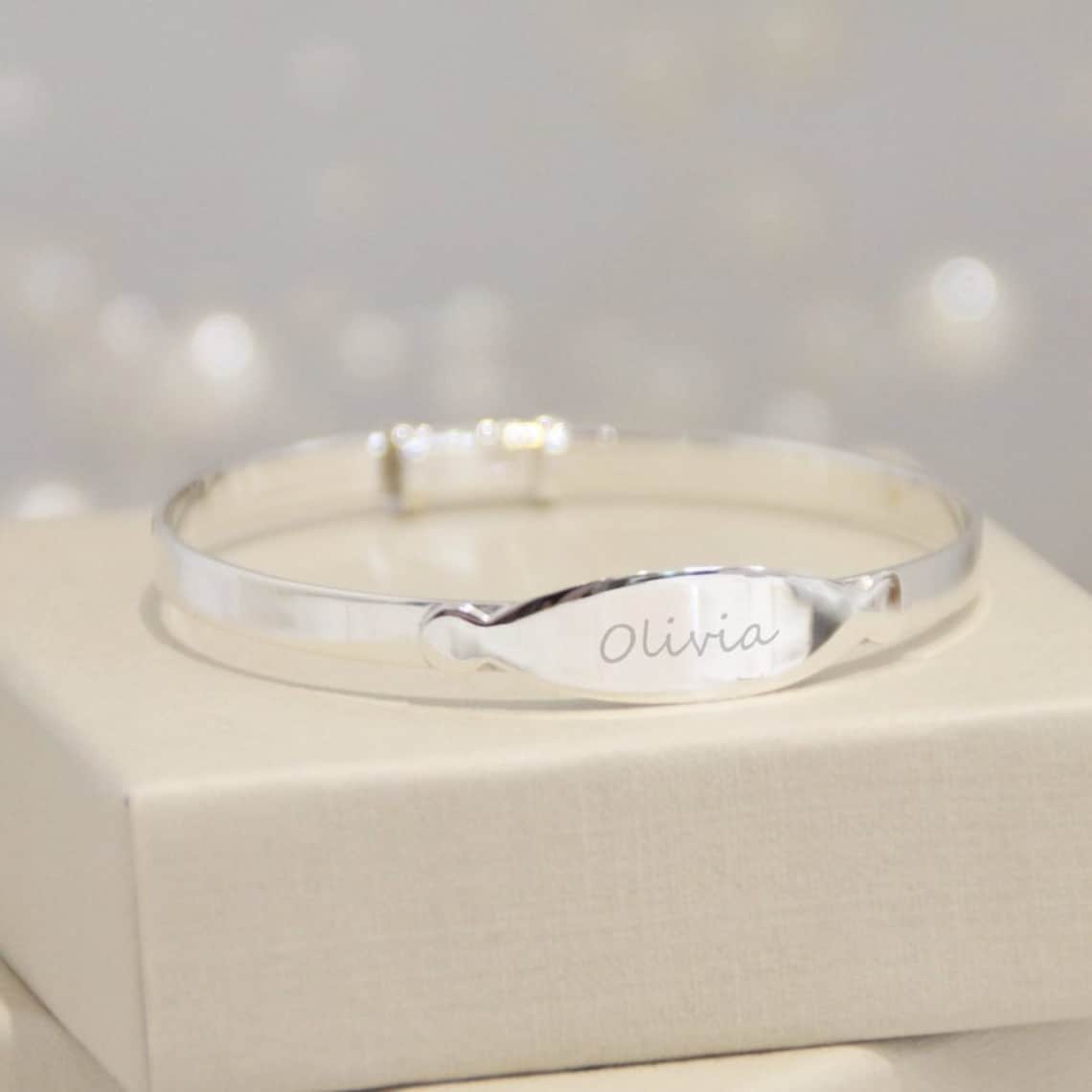 Sterling Silver Baby Bangle - Etsy