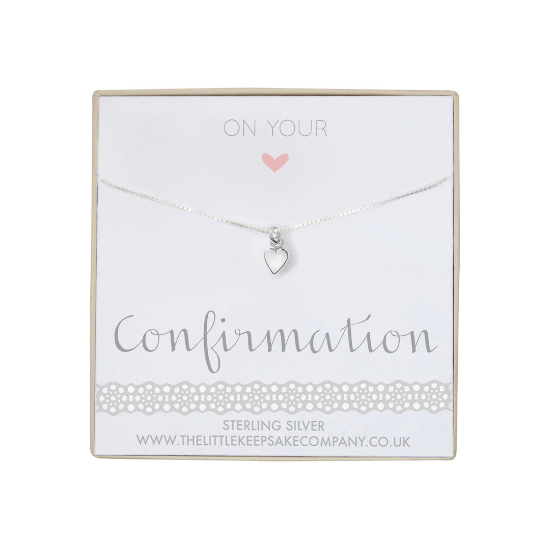 Sterling Silver Confirmation Heart Necklace – ‘on Your Confirmation’ - Etsy