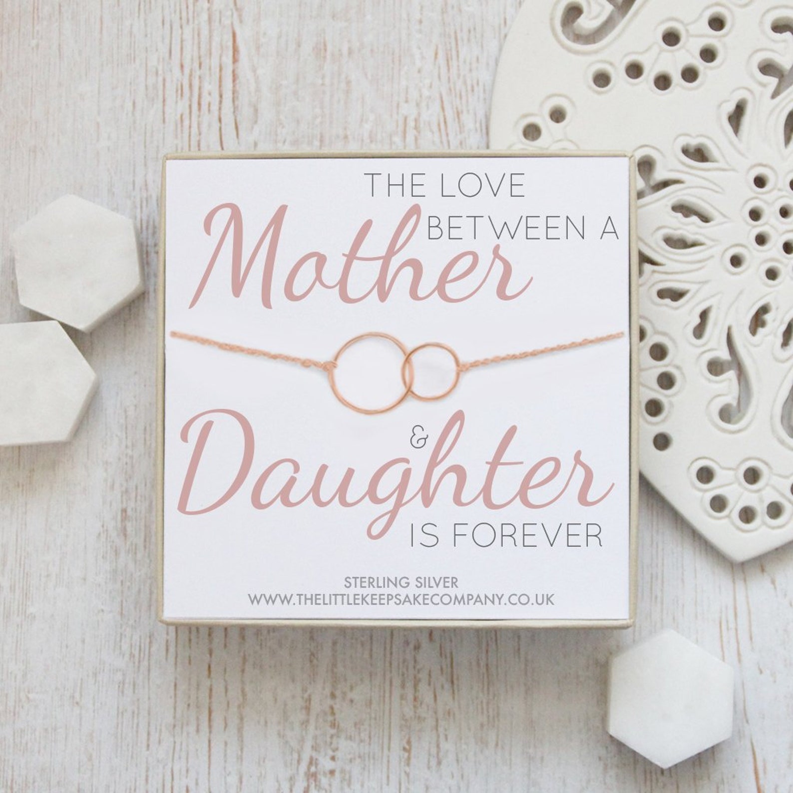 Rose Gold Vermeil Circle Link Quote Bracelet - the Love Between A ...