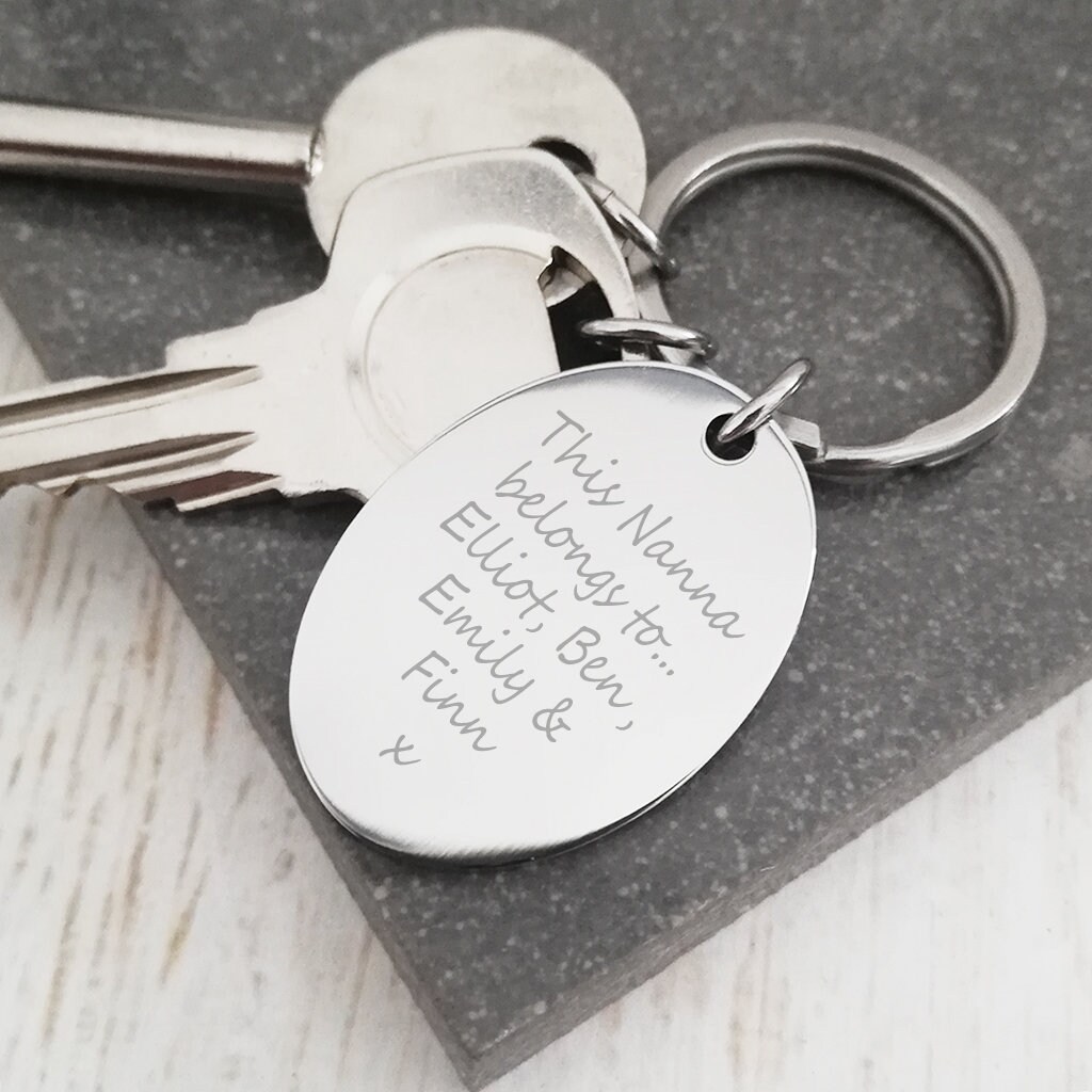 Stainless Steel Engraved just Words Keyring | Etsy UK