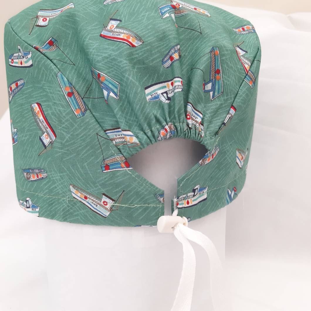 Scrub Cap Boats on Green Surgical Cap With Toggles Cotton - Etsy Singapore