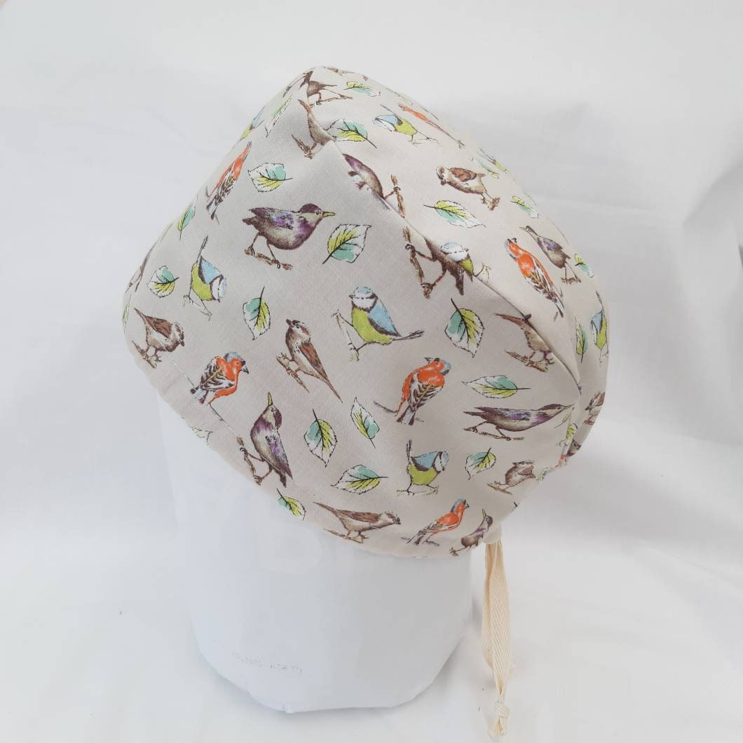 Scrub Cap Birds Surgical Cap With Toggle Cotton Vets - Etsy