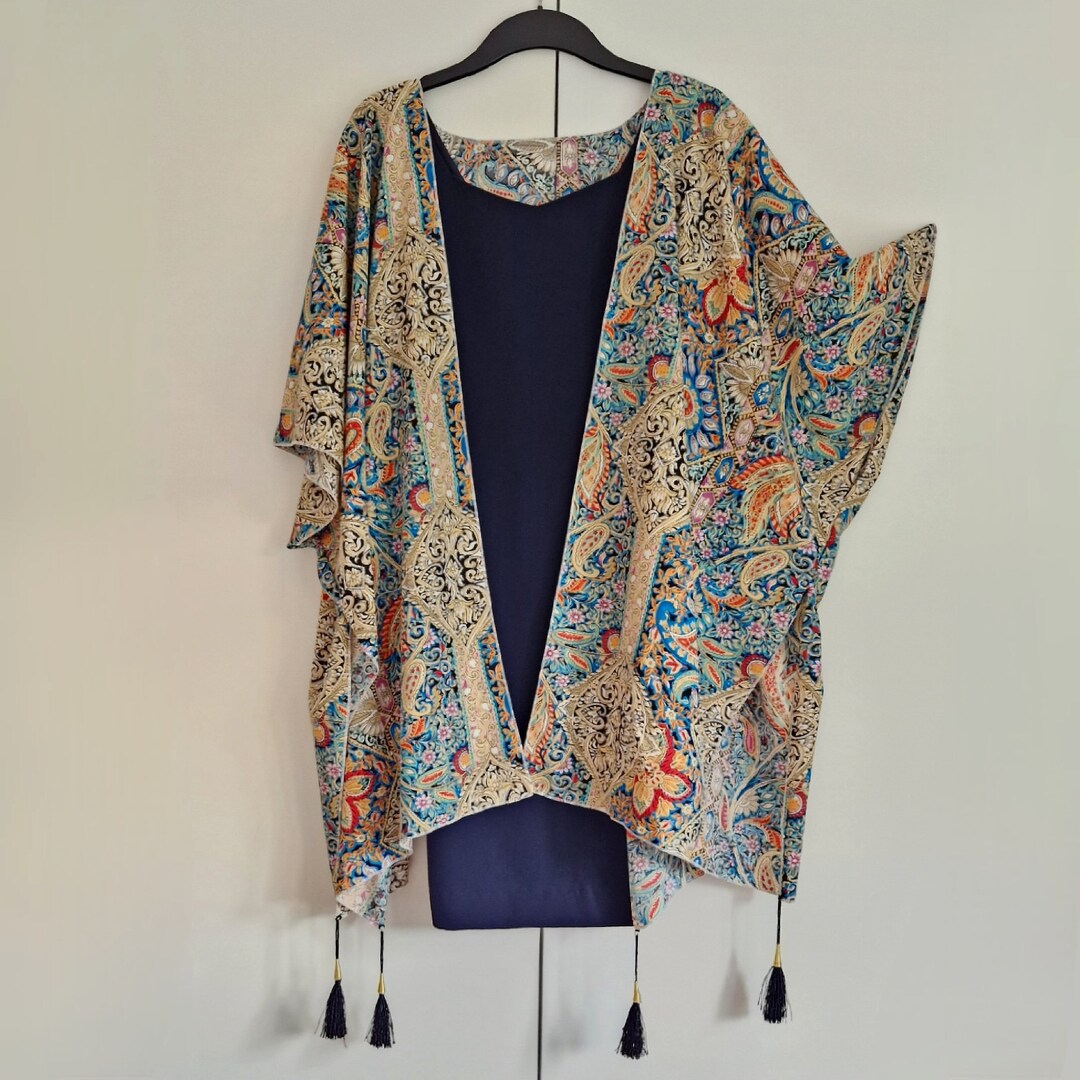 Summer Paisley With Tassels Kimono Cardigan, Jacket Kaftan, Caftan ...