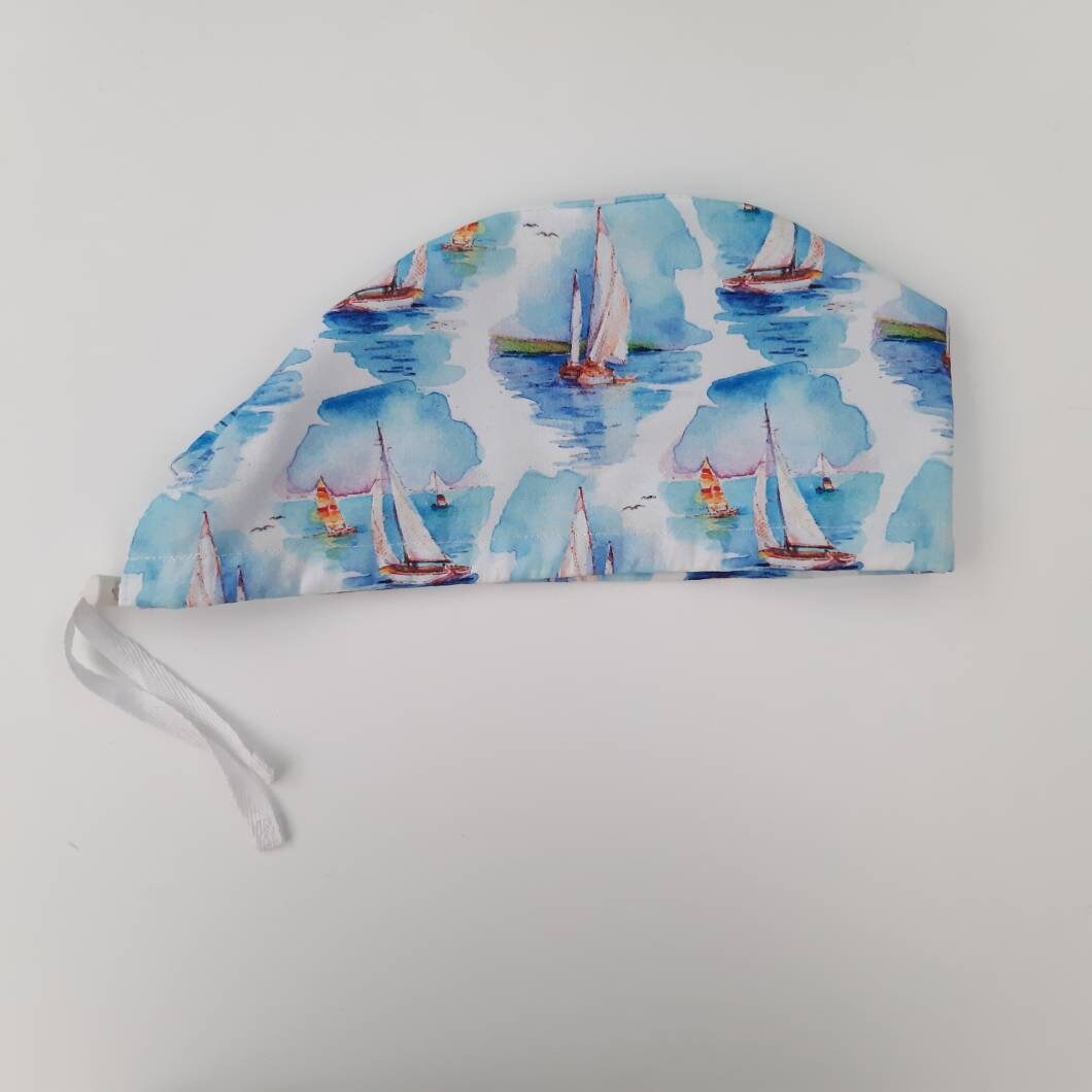 Scrub Cap Boats Surgical Cap With Toggle and Ties, Cotton, Vets ...
