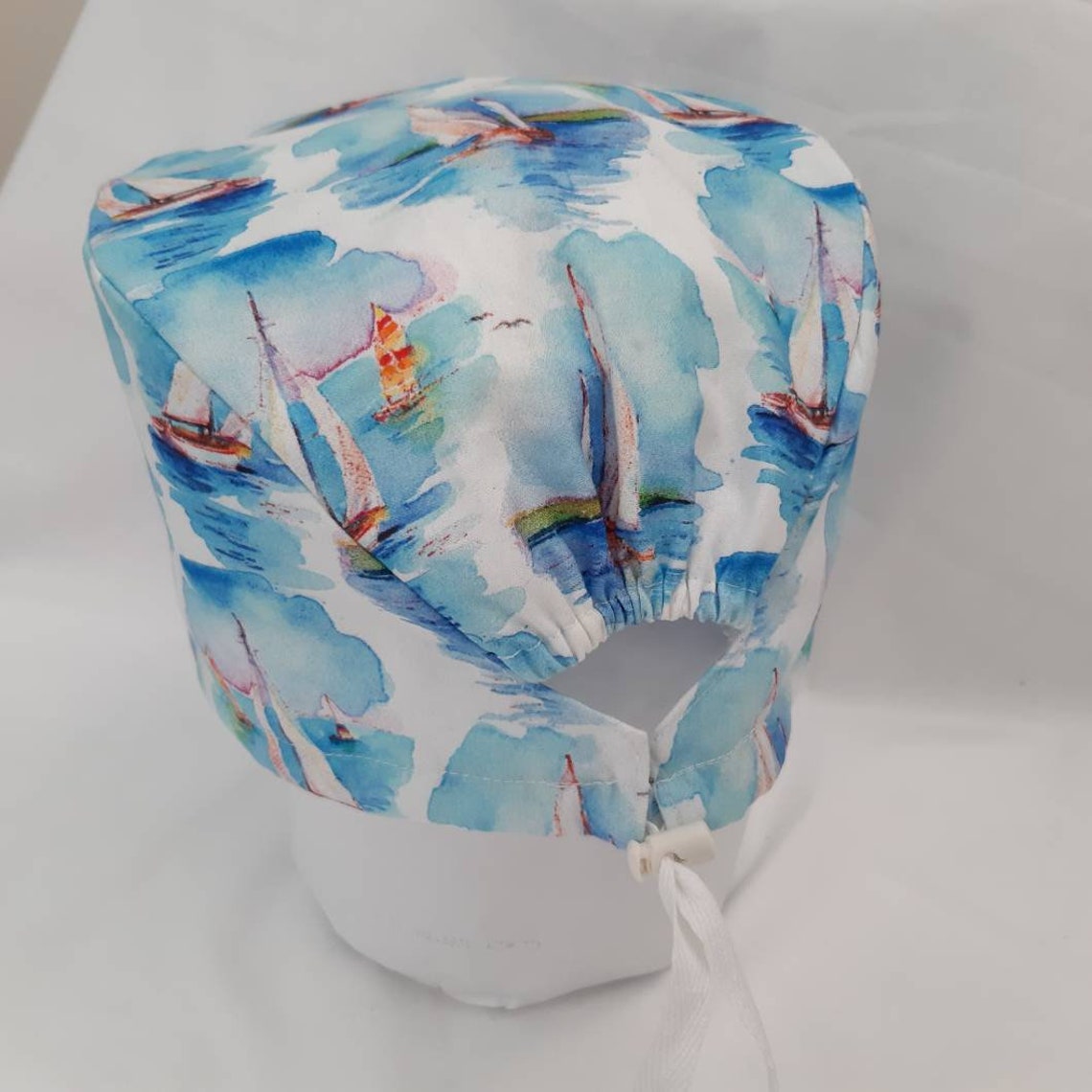 Scrub Cap Boats Surgical Cap With Toggle and Ties, Cotton, Vets ...