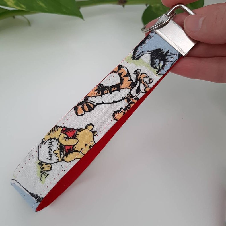 Winnie the Pooh Key Fob Wristlet Key Chain Cotton Wristlet | Etsy