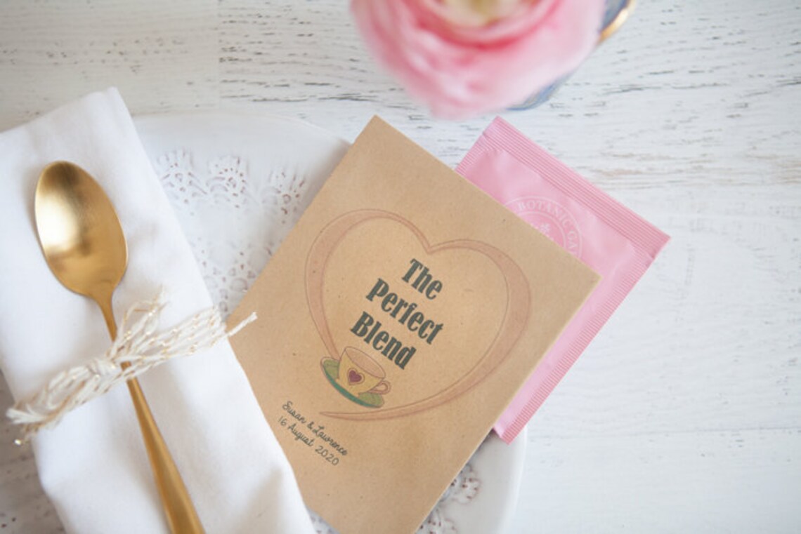 10 the Perfect Blend Personalised Tea Packet Favours - Etsy