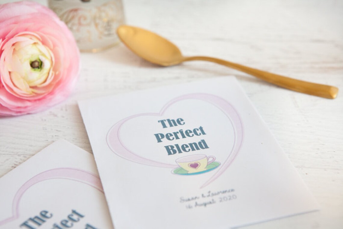 10 the Perfect Blend Personalised Tea Packet Favours - Etsy