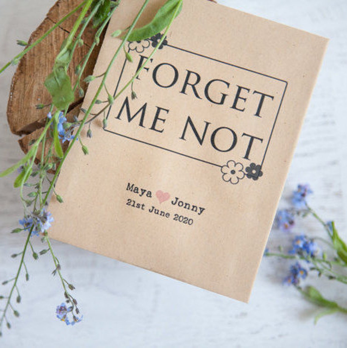 10 Forget Me Not Personalised Seed Packet Favours - Etsy