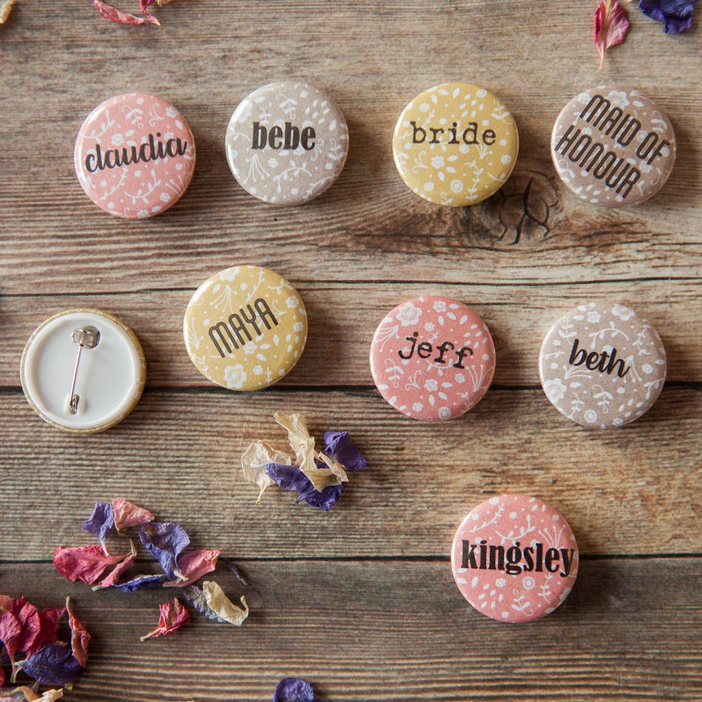 Ditsy Floral Personalised Name Badges - Etsy