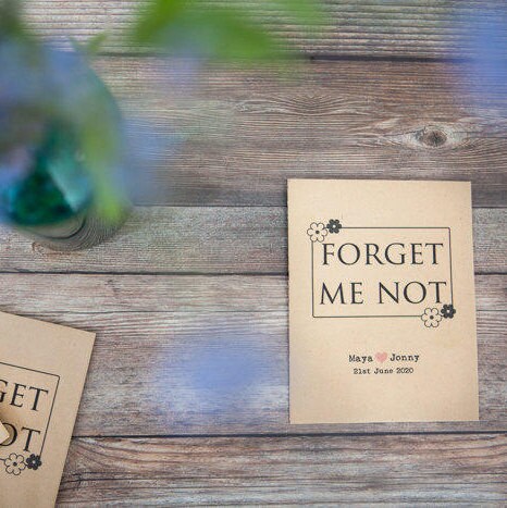 10 Forget Me Not Personalised Seed Packet Favours - Etsy UK