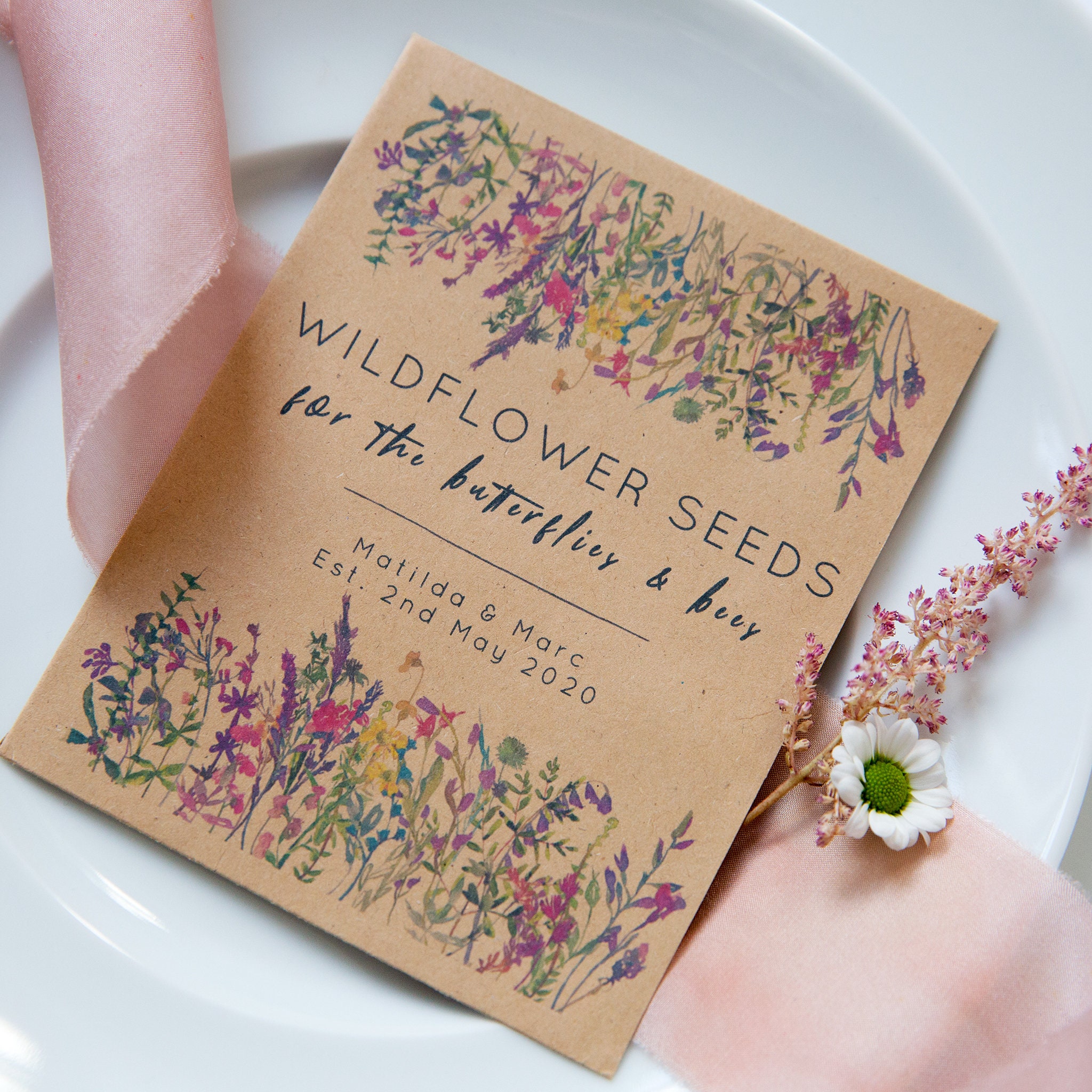 10 Wildflower Meadow Seed Packet Wedding Favours - Etsy UK