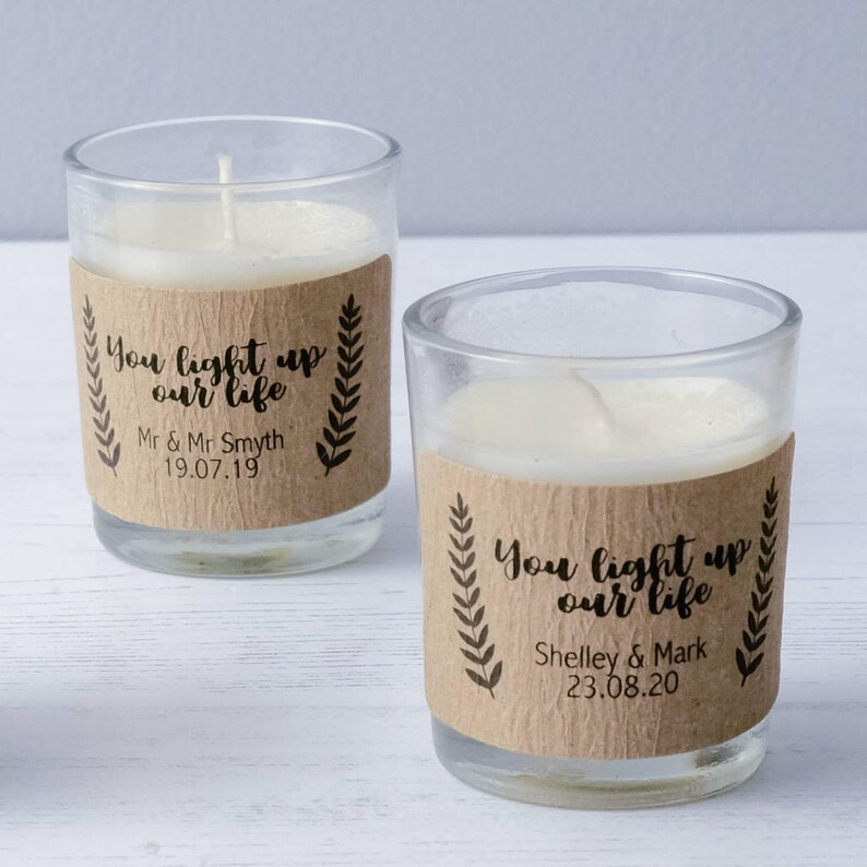 21 Personalised Stickers for Candle Wedding Favours - Etsy