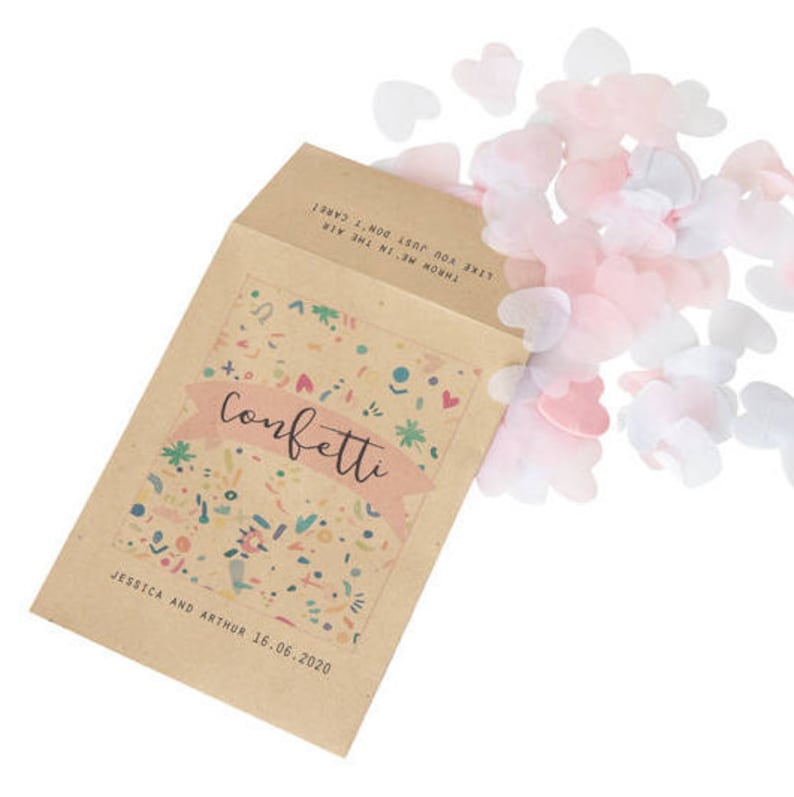 10 Colourful Confetti Print Personalised Confetti Packets - Etsy