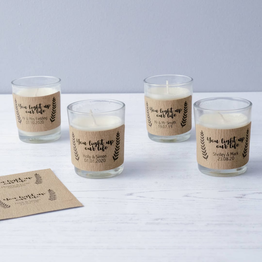 21 Personalised Stickers for Candle Wedding Favours - Etsy