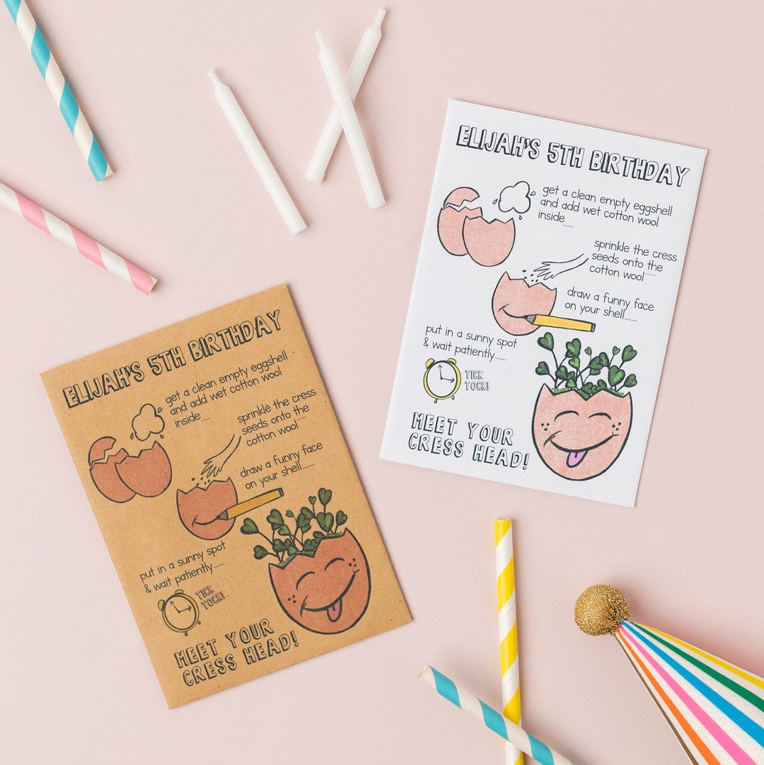 10 Cress Head Seed Packet Party Favours - Etsy