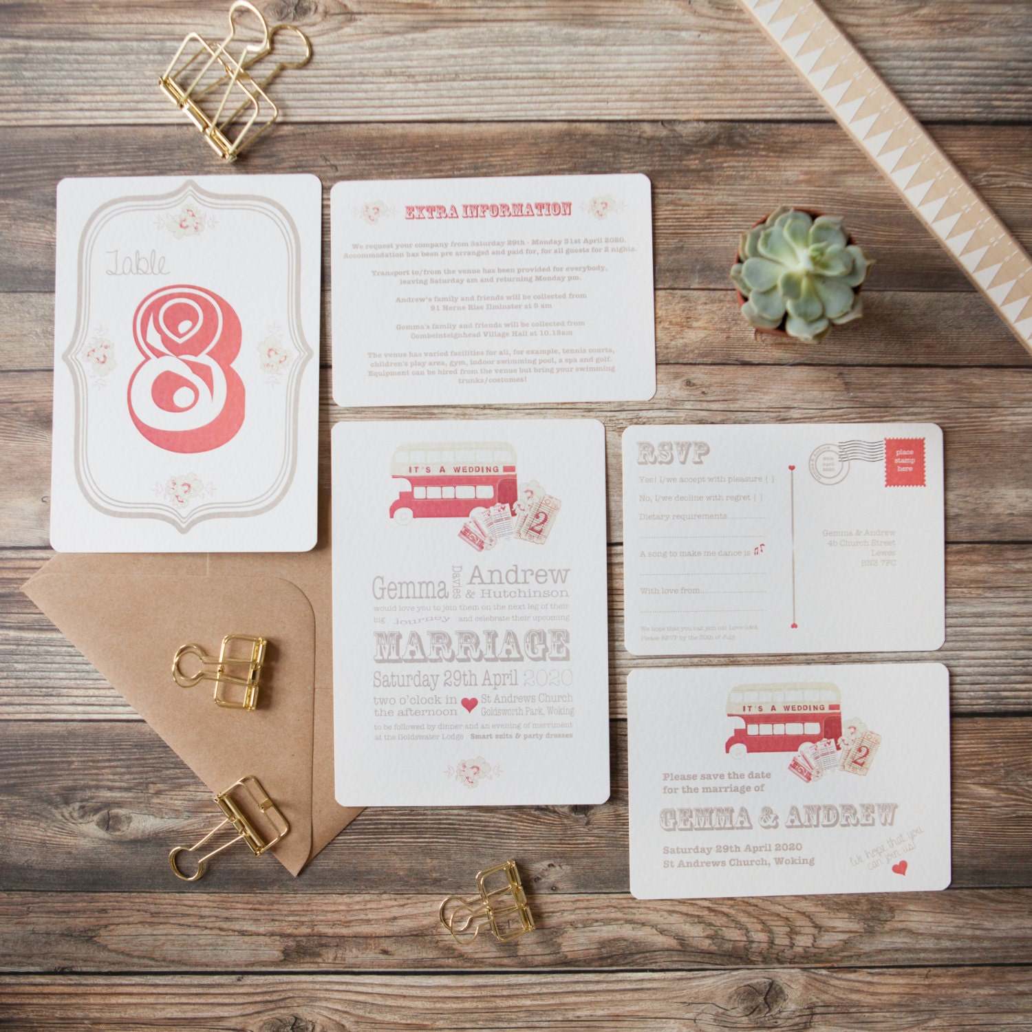 Magic Bus Wedding Stationery - Minimum Order of 25 - Etsy