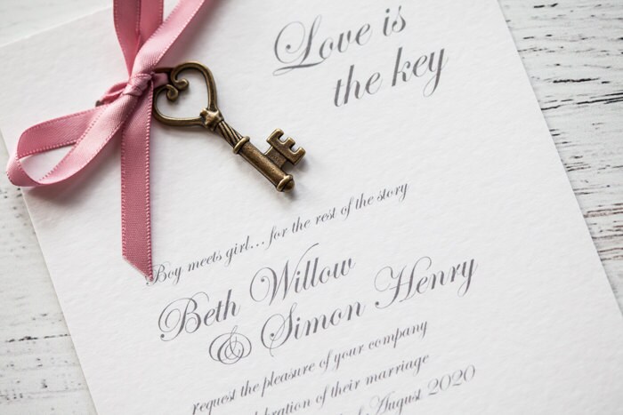 Love is the Key DIY Invitation Pack Minimum Order of 25 | Etsy