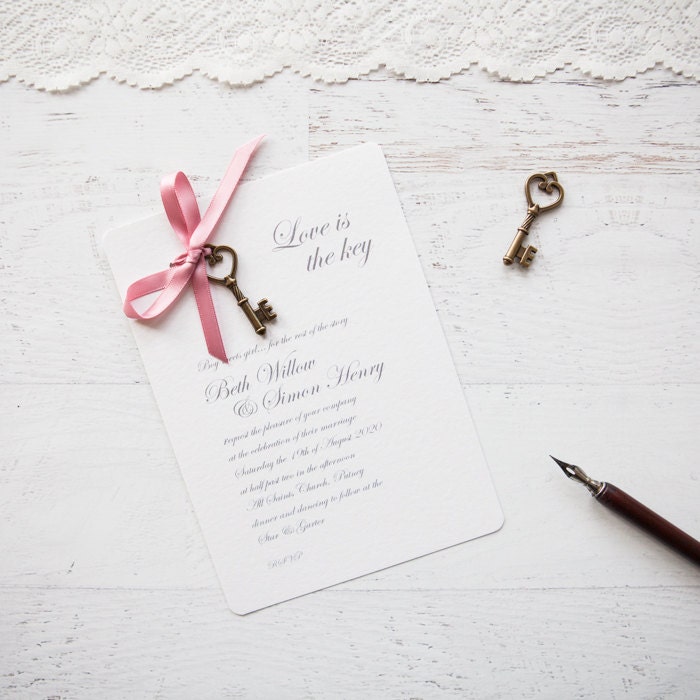 Love is the Key DIY Invitation Pack Minimum Order of 25 - Etsy