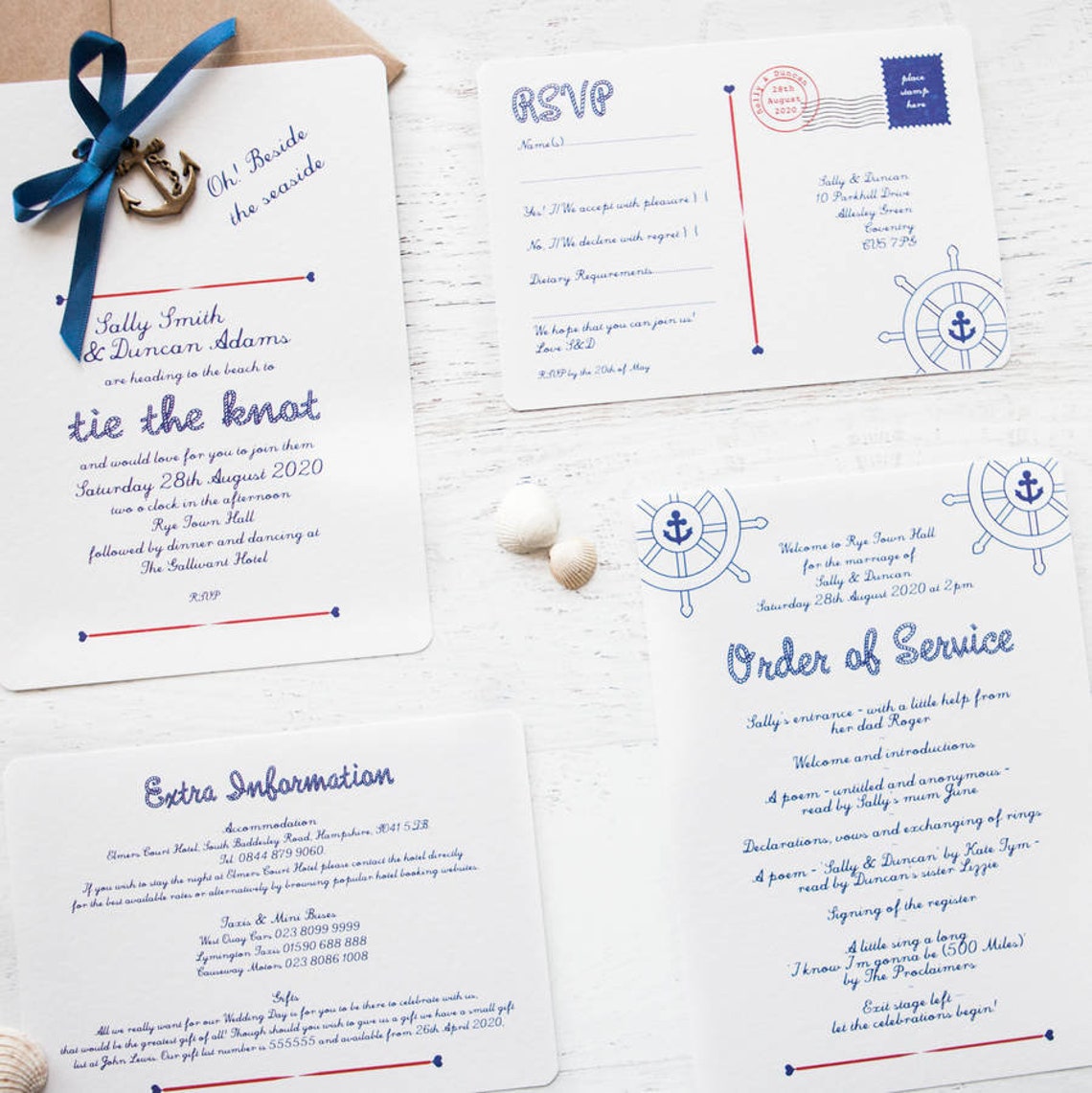 Nautical DIY Wedding Invitation Pack Minimum Order of 25 - Etsy