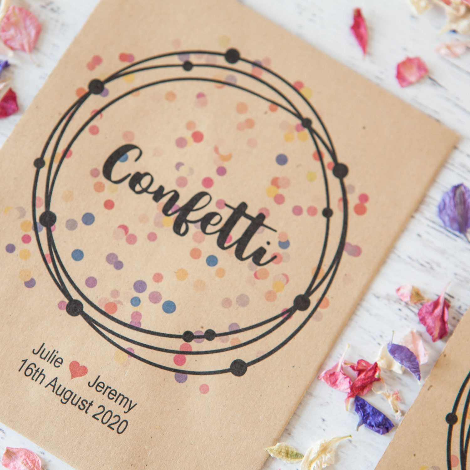 10 Personalised Colourful Confetti Packets - Etsy