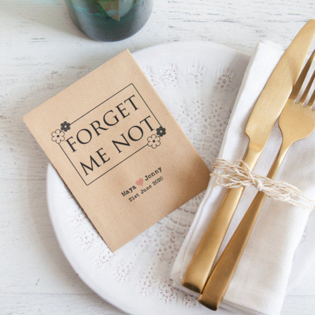 10 Forget Me Not Personalised Seed Packet Favours - Etsy