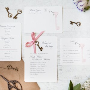 Love is the Key DIY Invitation Pack - Minimum Order of 25 - Etsy