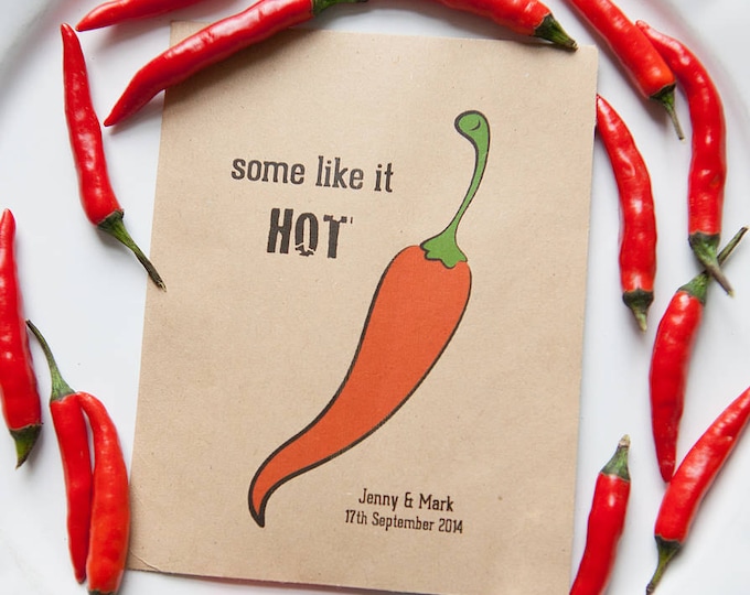 Chillies Wedding Favour: Seed Bag, Pack of 10 - Chilli Seed Wedding ...
