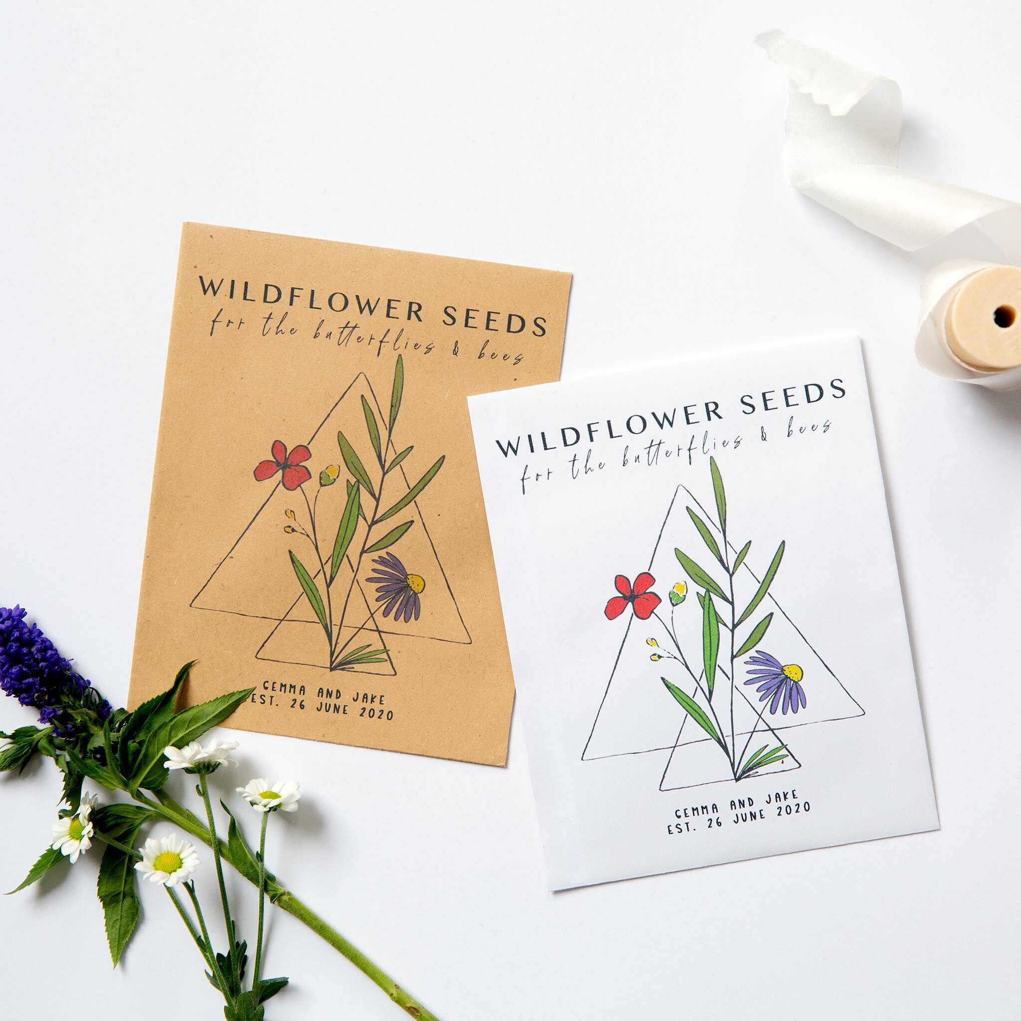 10 Geometric Wildflower Seed Packet Favours - Etsy