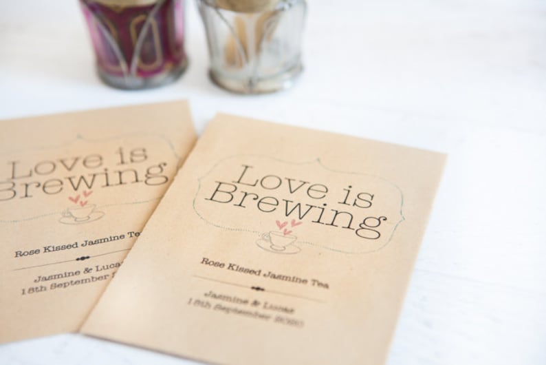 10 Love is Brewing Personalised Tea Packet Favours | Etsy