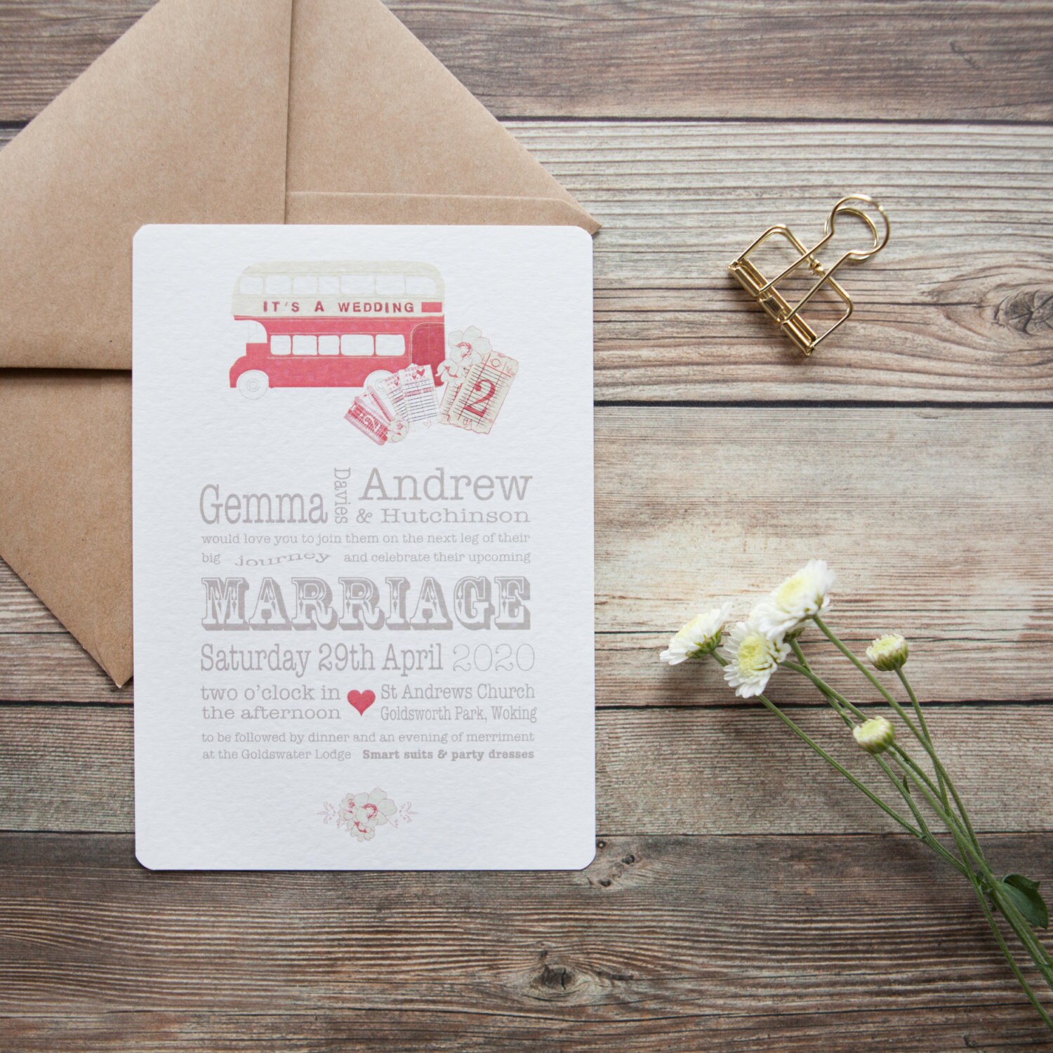 Magic Bus Wedding Stationery - Minimum Order of 25 - Etsy