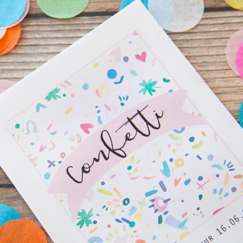 10 Colourful Confetti Print Personalised Confetti Packets - Etsy