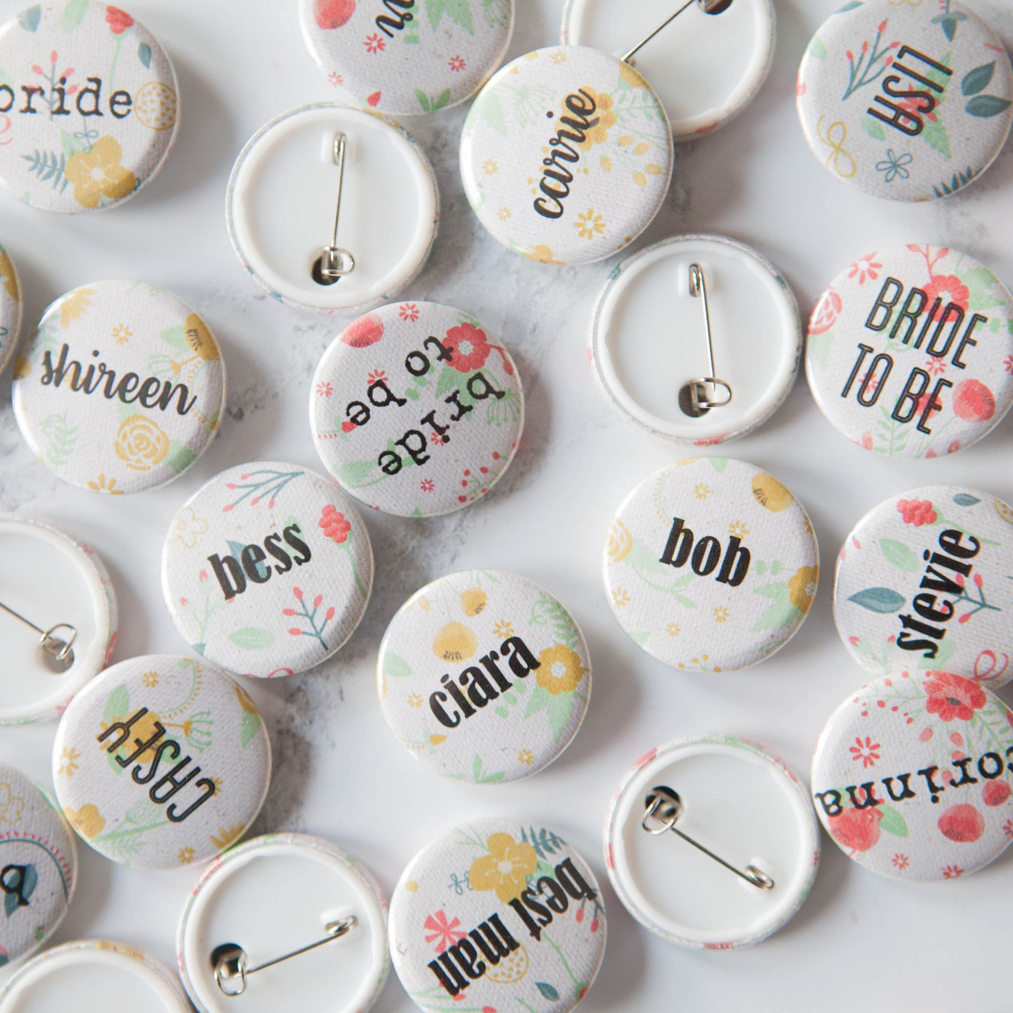 Personalised Floral Name Badges - Etsy UK