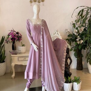 Presenting New Anarkali Gown Payjami and Dupatta Set Fully Stitched ...