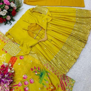 Presenting New Anarkali Gown Payjami and Dupatta Set Fully Stitched ...