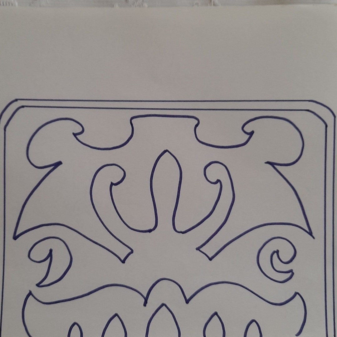 Antique Rug Hessian, Stamped Hessian Rag Rug, Clippy Mat Template ...