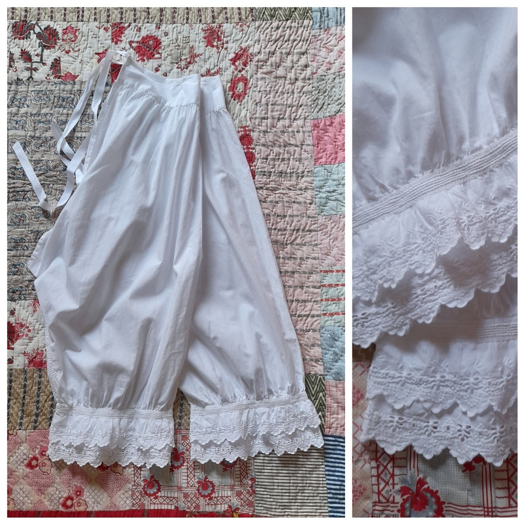 ANTIQUE SPLIT BLOOMERS Victorian White Knickers French - Etsy UK