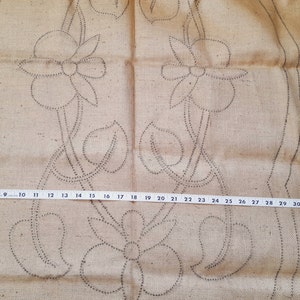 Rag Rug Hessian Base, Vintage Art Nouveau Stamped Hessian Design ...