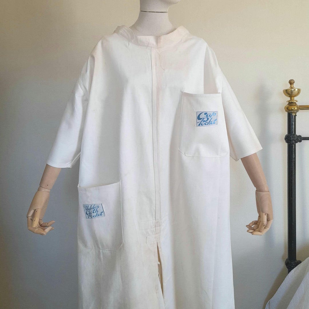 Vintage CC41 Dairyman's Apron: 1940s Costume, Unused Cotton Twill, L - Etsy