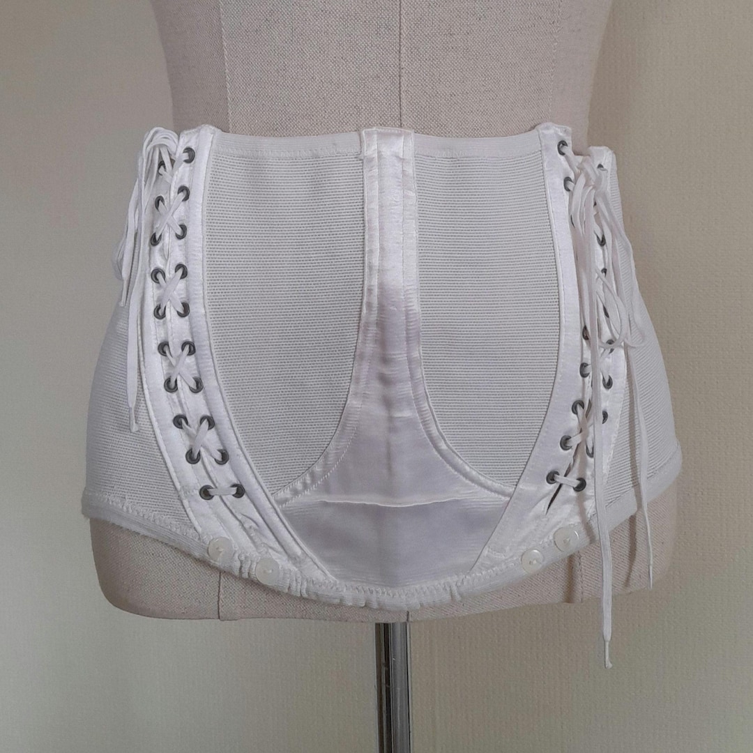 French Corset, Vintage Maternity Girdle, Laced Corset Hook Fastening ...