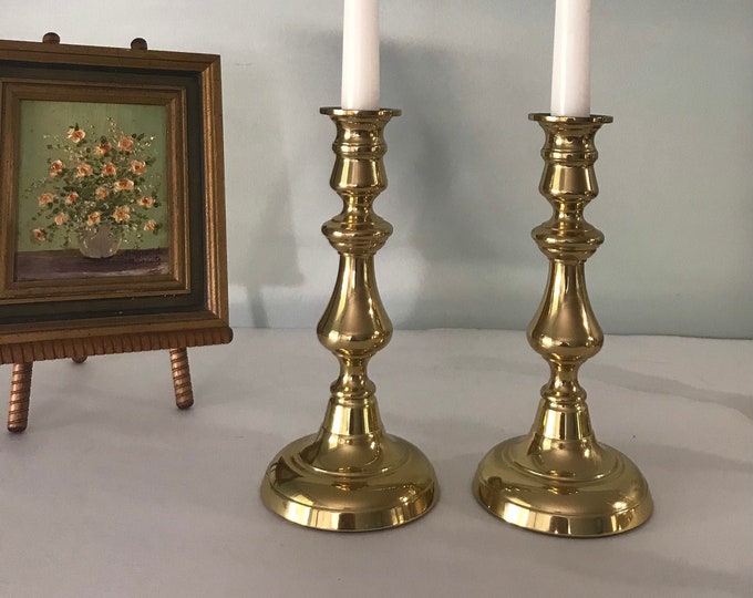 Pair of Baldwin Brass Candlesticks Brass Candleholders - Etsy