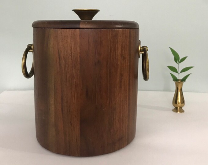 Mid Century Modern Ice Bucket With Brass - Etsy