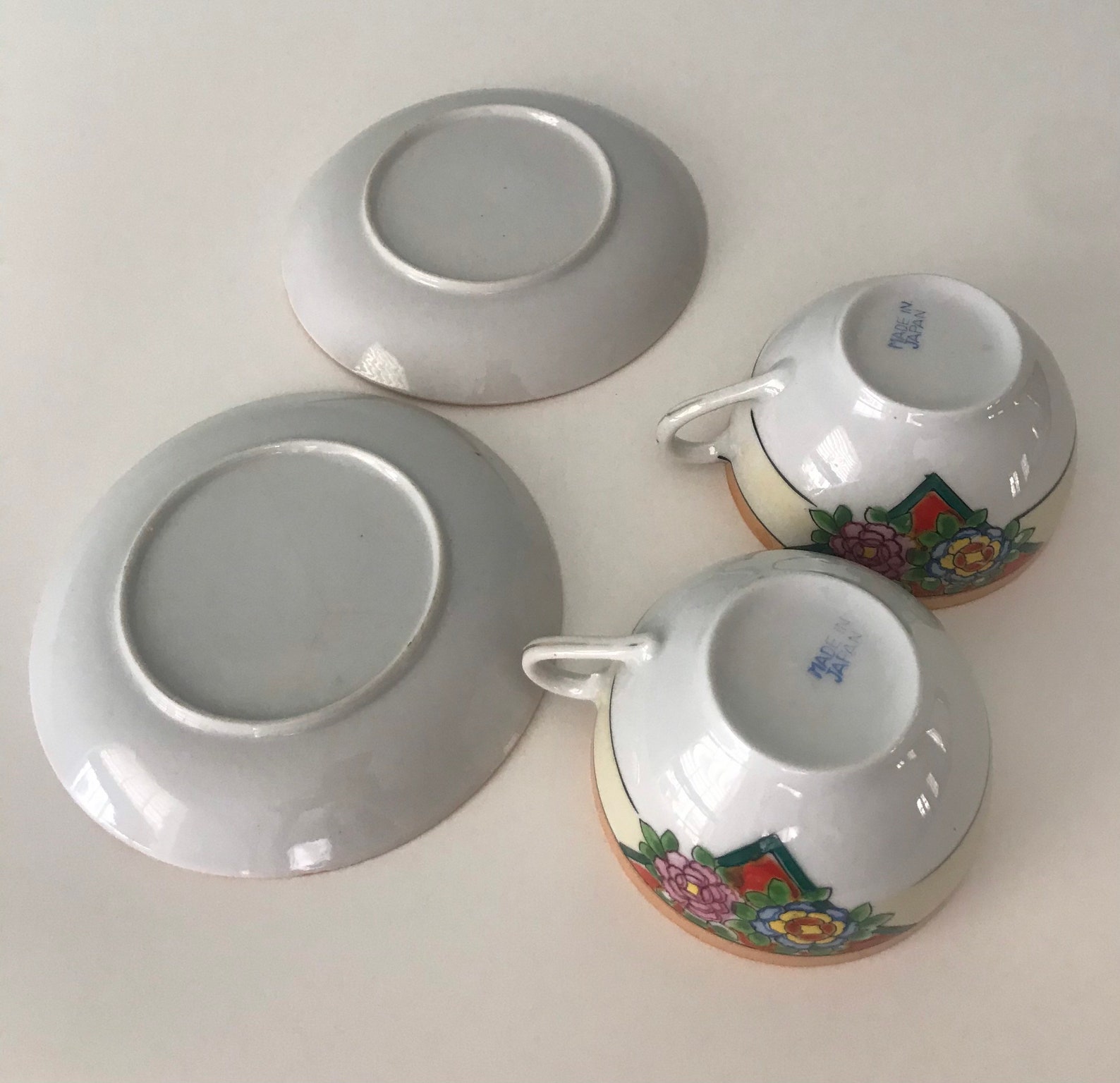Pair of Vintage Lusterware Porcelain Teacups and Saucers Made - Etsy