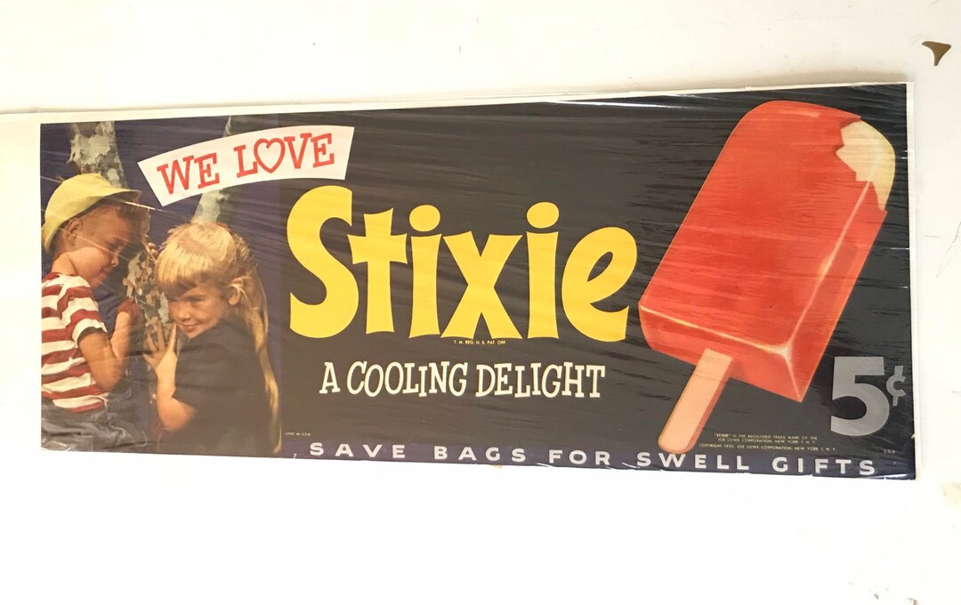 SALE Vintage Stixie Ice Cream Bar Litho Poster, Coble Dairy - Etsy
