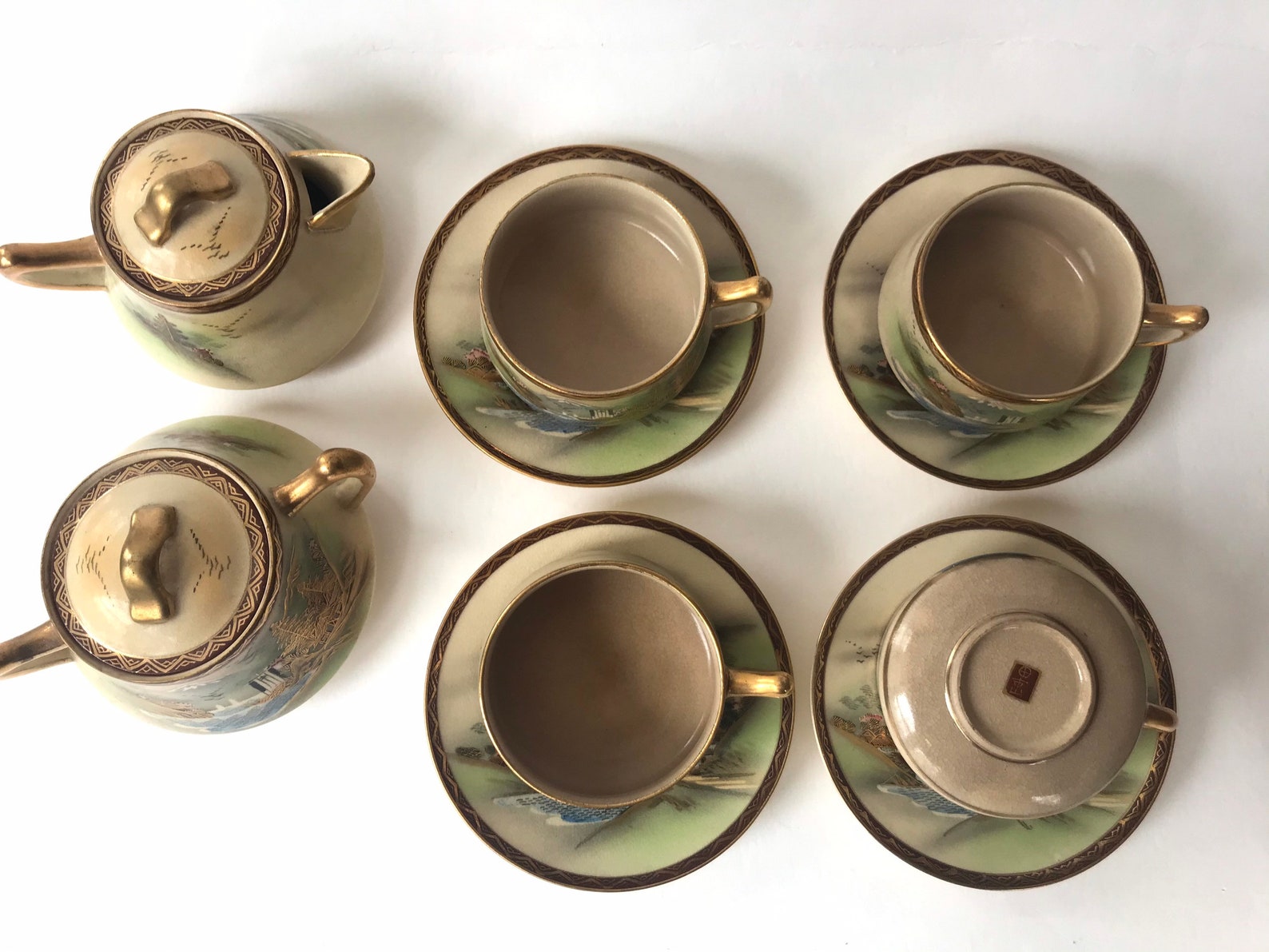 Antique Fine Japanese Satsuma Tea Set - Etsy