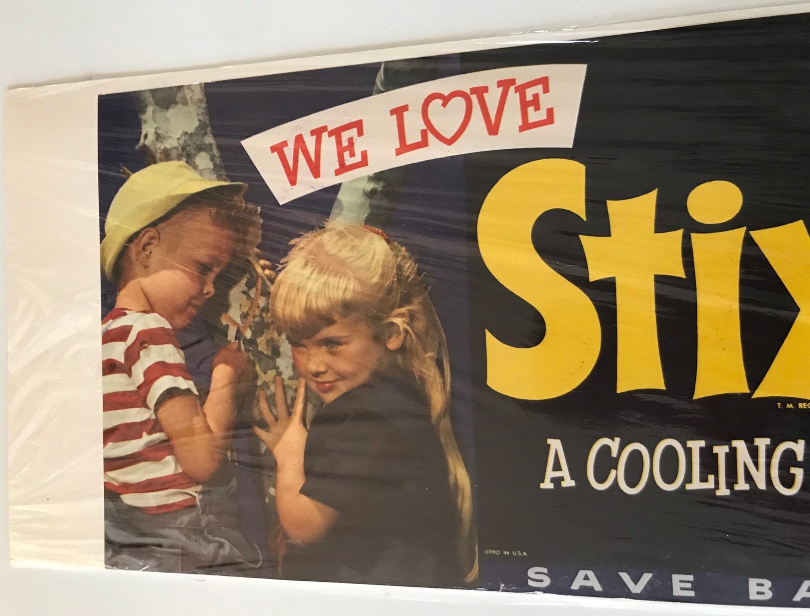 SALE Vintage Stixie Ice Cream Bar Litho Poster, Coble Dairy - Etsy