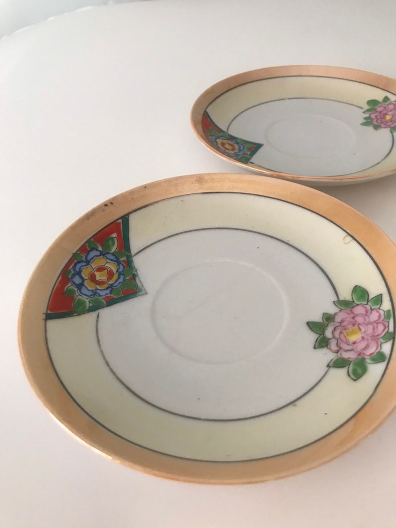 Pair of Vintage Lusterware Porcelain Teacups and Saucers Made - Etsy